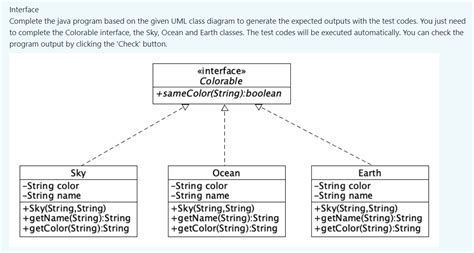Solved Interface Complete The Java Program Based On The Chegg