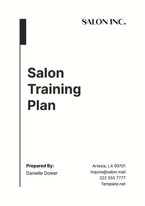 Free Salon Training Plan Template To Edit Online