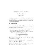 Examples Of Spectral Sequences A Guide With Definitions And Course Hero