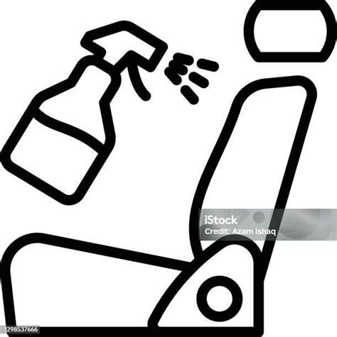 청소 분무기 개념 내부 자동차 디테일 벡터 아이콘 디자인 코로나바이러스 차량 소독 기호 흰색 배경에 세차 및 세부 센터 장비