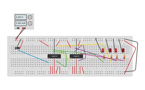 circuit design ripple up counter tinkercad
