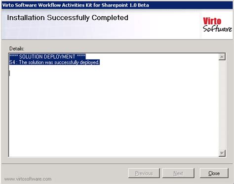 Installing Virto Sharepoint Workflow Activities Kit Virtosoftware Guides And Docs