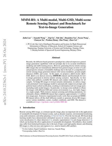 Pdf Mmm Rs A Multi Modal Multi Gsd Multi Scene Remote Sensing Dataset And Benchmark For