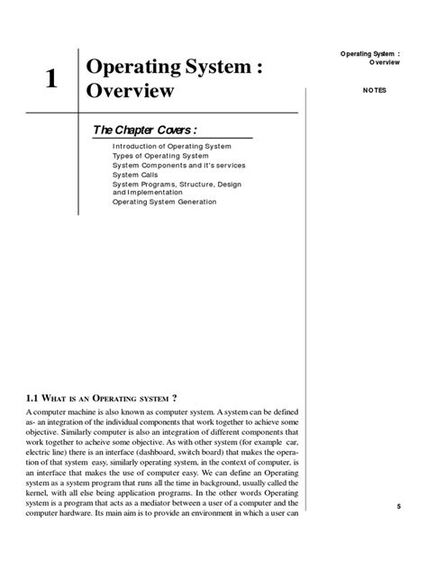 Operating System The Chapter Covers Pdf Operating System Computer Program