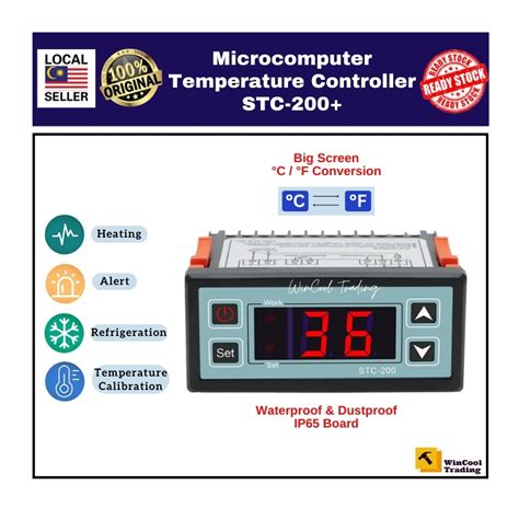 Stc 200 Digital Thermostat C W Sensor Microcomputer Temperature Controller Stc 200 Shopee