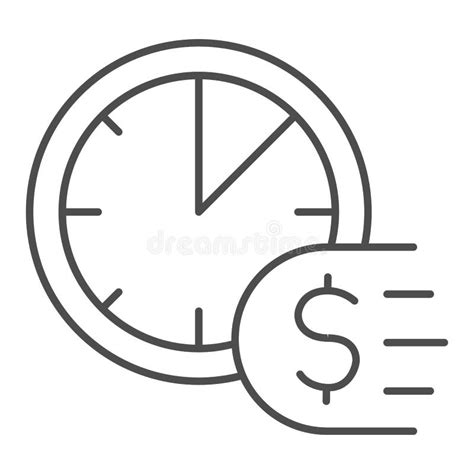 Deadline Line Icon Timer With Lines Vector Illustration Isolated On