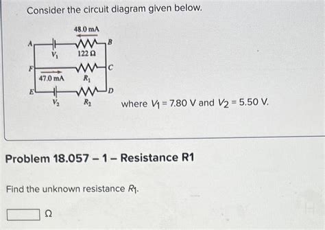Solved Consider The Circuit Diagram Given Below Where
