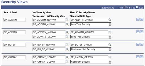 Setting Security Views