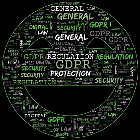General Data Protection Regulation Gdpr Word Cloud Concept On Black Background Data