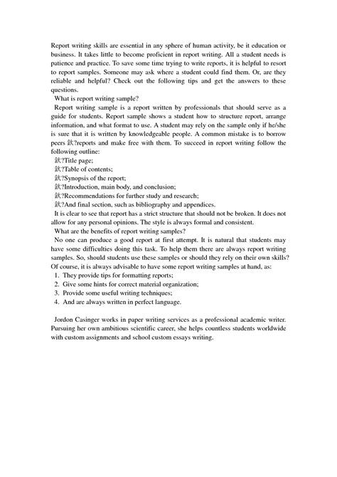 Simple Report Writing Examples For Students Pdf