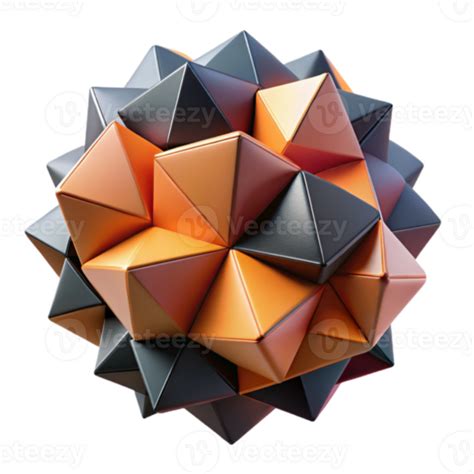 Abstract 3d Render Orange And Black Geometric Shapes Interlocking
