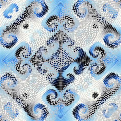 Waves Of Ornamental Mosaic Tile Patterns Stock Vector Illustration Of