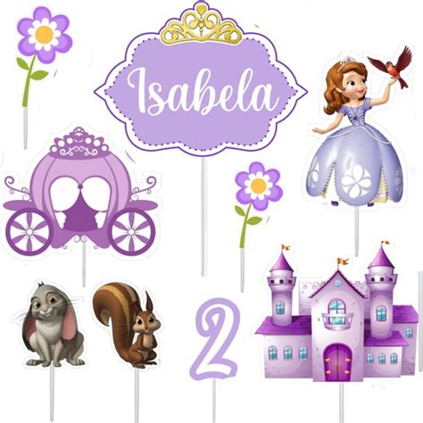 Topo Topper Decoracao De Bolo Enfeite Princesa Sofia Elo7
