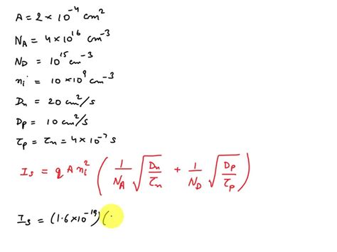 Solved Q1 Calculate The Ideal Reverse Saturation Current In A Si P N Junction Diode With A