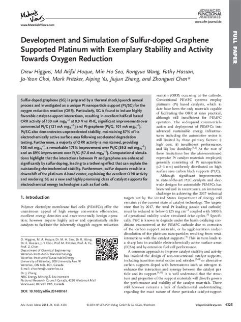 Pdf Development And Simulation Of Sulfur Doped Graphene Supported Platinum With Exemplary