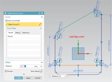 Offset Move Curve In Nx Sketch Cad Tips