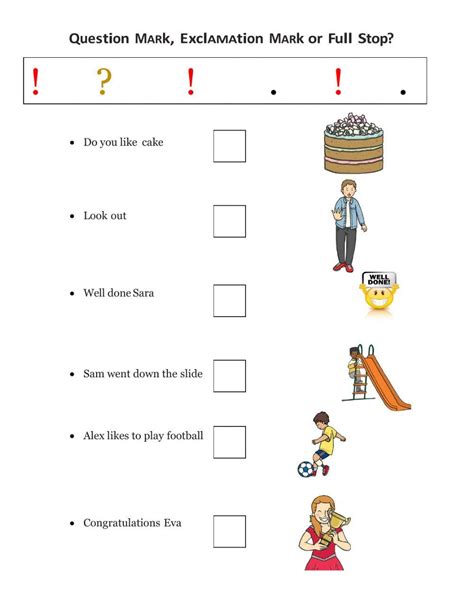 Exclamation Mark Full Stop Or Question Mark Online Exercise For Worksheets Library