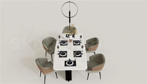 14429 Free Sketchup Dining Table Model Download Sketchup Models For