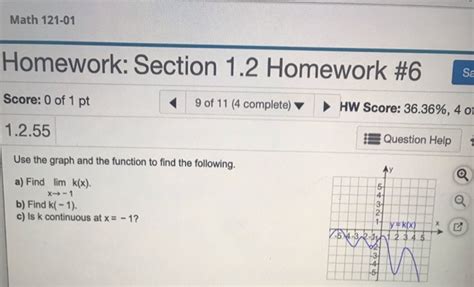 Solved Math 121 01 Homework Section 1 2 Homework 6 Sa