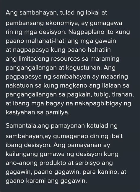 Ano Ano Ang Pinagkaiba Ng Sambahayan Sa Pamahayan Brainly Ph