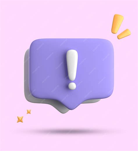 Premium Photo 3d Rendering Of Speech Bubble 3d Pastel Chat With Exclamation Mark Icon Set