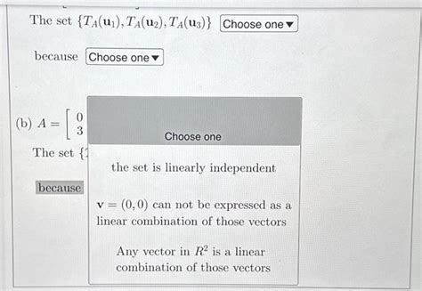 Solved In Each Part Let TA R R Be Multiplication By A Chegg Com