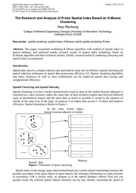 The Research And Analysis Of R Tree Spatial Index Based On K Means
