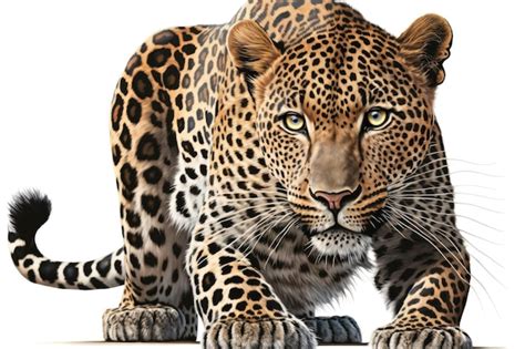 Premium Photo Leopard On White Background Realistic Wildlife Photography