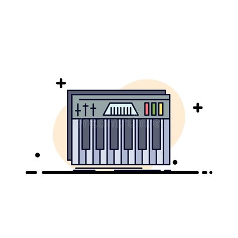 Controller Keyboard Keys Midi Sound Flat Color Icon Vector Stock Vector Illustration Of