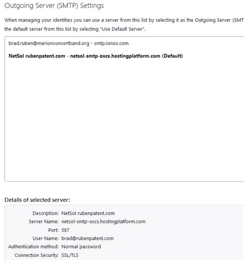 Password Missing For Default Outgoing Smtp Server Thunderbird Support