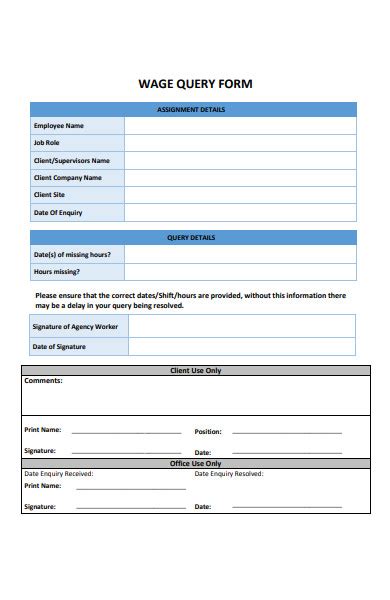 FREE 50 Sample Query Forms In PDF MS Word