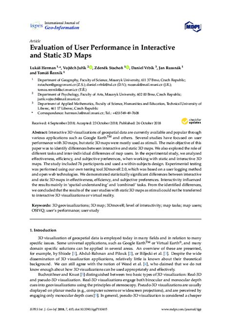 pdf evaluation of user performance in interactive and static 3d maps