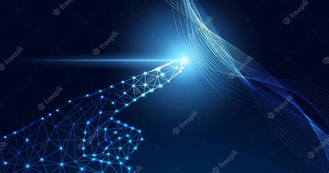Premium Vector Abstract Hand Wireframe Pointing Wires Concept