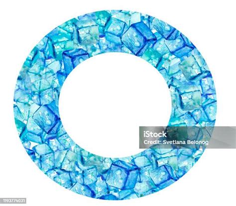 순수한 얼음의 신선한 큐브에서 텍스트를위한 공간으로 프레임 인사말 카드 소원 사진 또는 초대에 대한 수채화 그림 0명에 대한 스톡 벡터 아트 및 기타 이미지 Istock