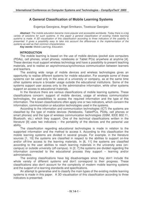 Pdf A General Classification Of Mobile Learning Systems