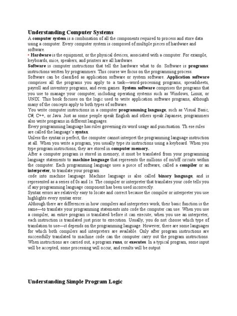 Understanding Computer Systems Pdf Computer Program Programming