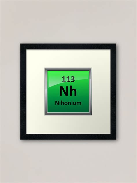 Nihonium Or Element 113 Periodic Table Symbol Framed Art Print For Sale By Sciencenotes