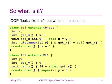 Ppt Csep505 Programming Languages Lecture 8 Types Wrap Up Object Oriented Programming