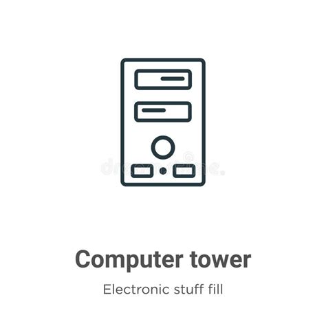 Computer Tower And Monitor Outline Vector Icon Thin Line Black Computer Tower And Monitor Icon