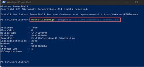Mount ISO Image With Windows Powershell