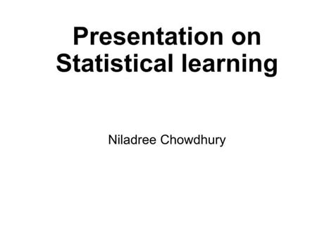 introduction to statistical learning some basics pptx