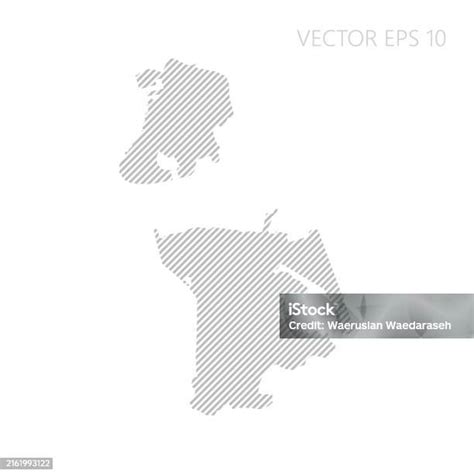 Striped Map Of Macao Vector Abstract Macao Map With Gray Diagonal Lines Stock Illustration