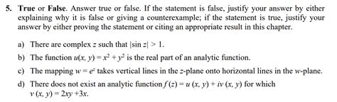 Solved 5 True Or False Answer True Or False If The