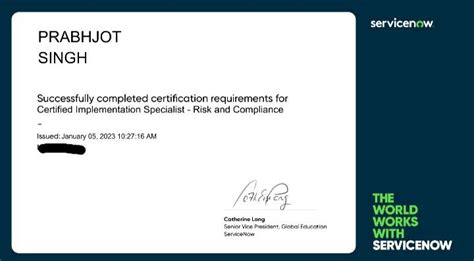 Glad To Share That I Have Successfully Completed Certified Implementation Prabhjot Singh 18