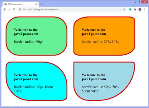 CSS Border Radius Tpoint Tech