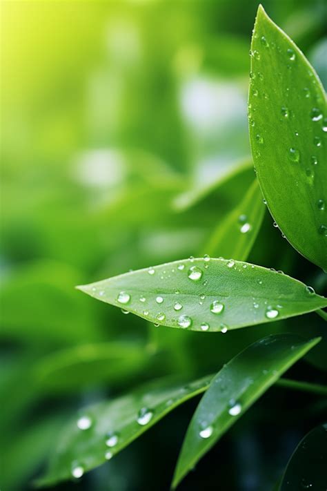 绿叶上的露水雨水二十四节气白露摄影图