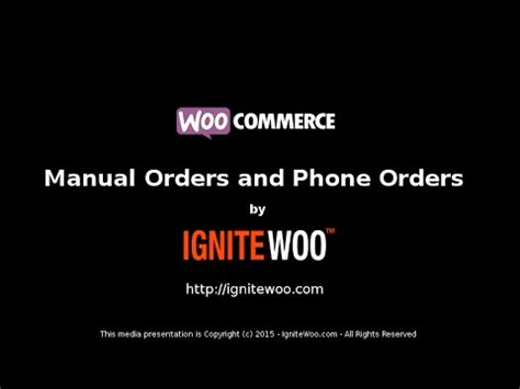 WooCommerce Manual Orders And Phone Orders YouTube