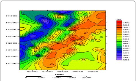 B Top Basement Precambrian Depth Normalized Interval Velocity Map Download Scientific