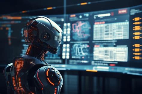Ai Robot Analyzing Data Streams In A Virtual Reali 00009 02 Premium Ai Generated Image