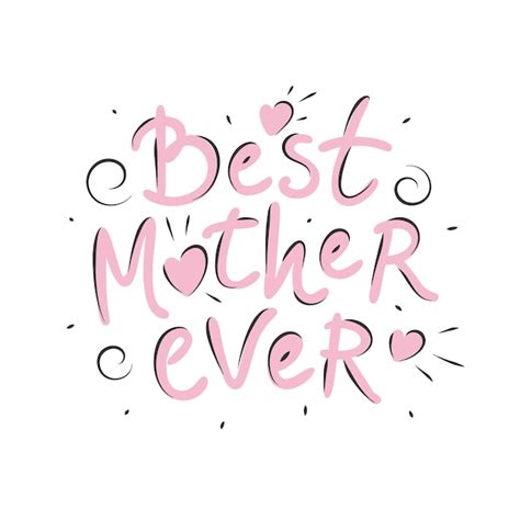 Citação De Letras Desenhadas à Mão Melhor Mãe Sempre Cartões De Feliz